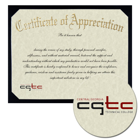 Central Georgia Technical College Certificate of Appreciation- SignatureA