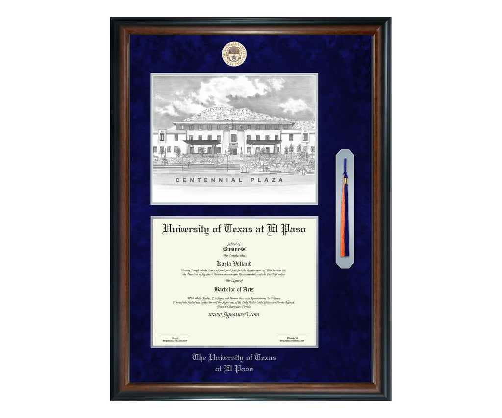 University of Texas at El Paso Diploma Frame (SNTL)- SignatureA