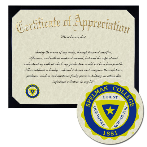 Spelman College Certificate of Appreciation- SignatureA